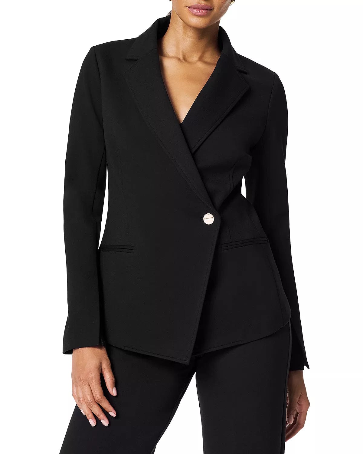 Black 2 Piece Casual Notch Lapel Women Suit (Blazer+Pants) – solovedress