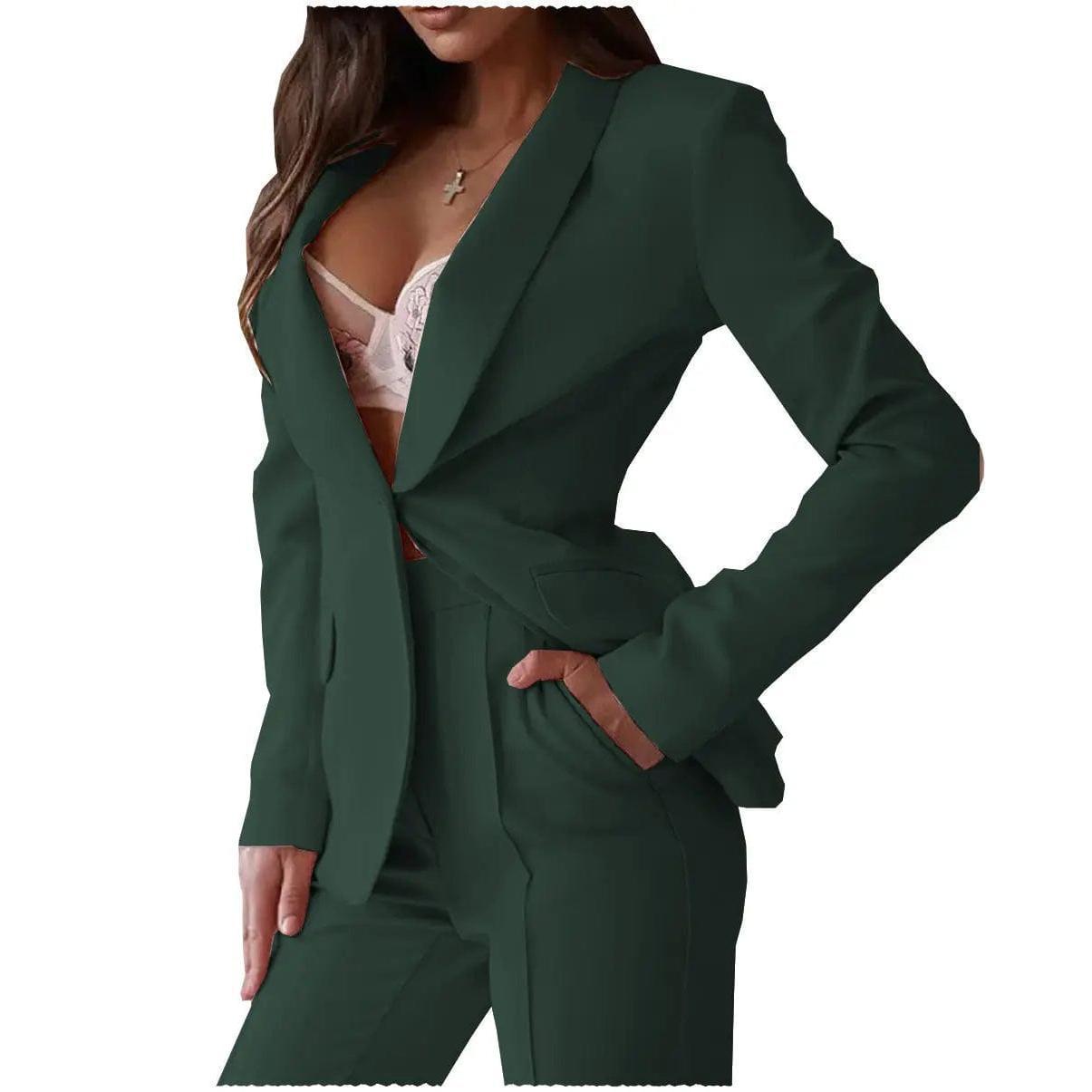 Fashion Single Buttons Blazer 2 Pieces Women Suit | SoloveDress ...